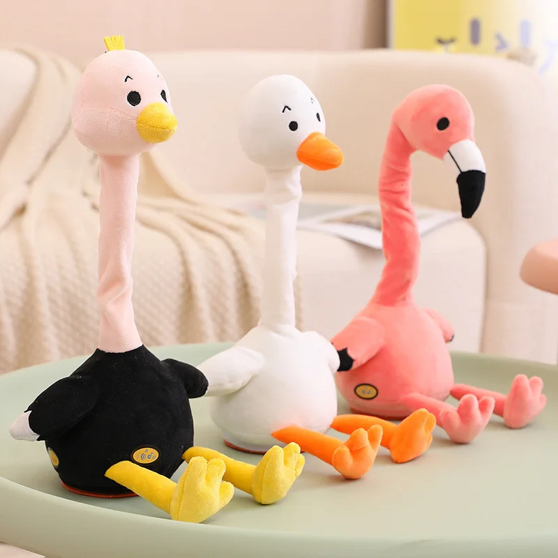 35cm-Lovely-Electric-Goose-Plush-Toy-Dancing-Snake-Flamingo-Ostrich ...