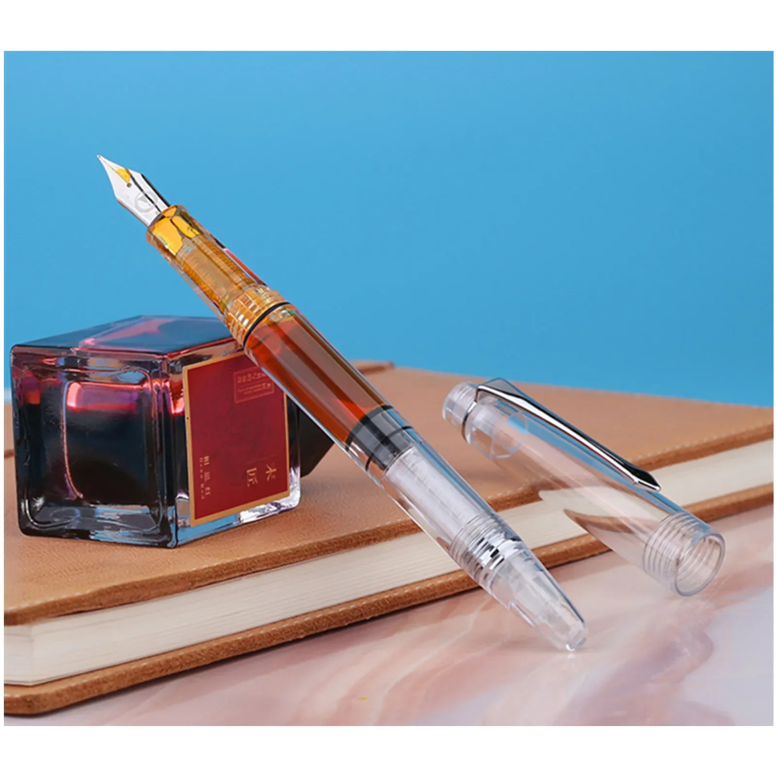 MAJOHN-S8-Fountain-Pen-Fully-Transparent-Injection-Molded-Lightweight ...