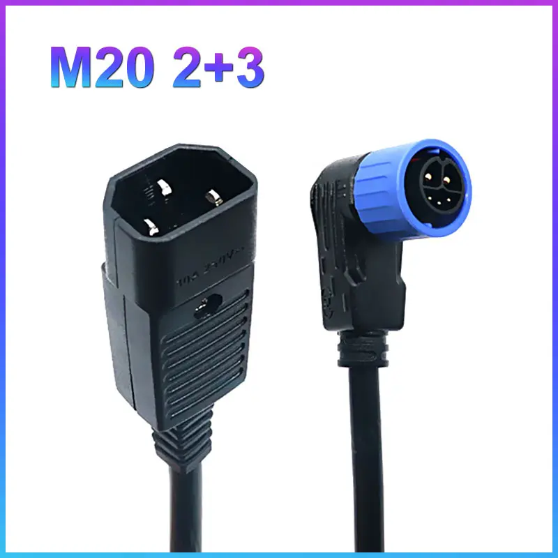 M20 2+0 2+3 3+0 E-bike Battery Connector Cable Waterproof Plug to Male ...