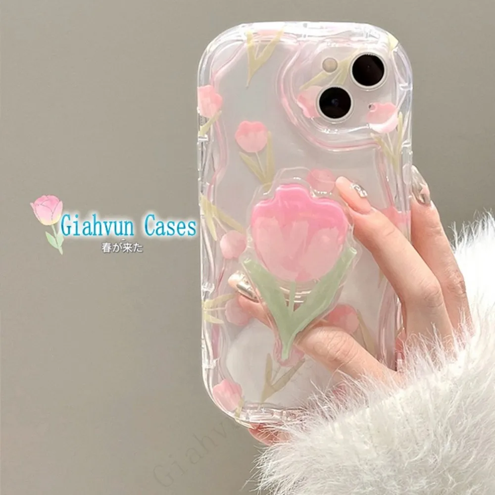 Irregular-Wave-3D-Tulip-Bracket-Holder-Soft-Silicone-Phone-Cases-For ...