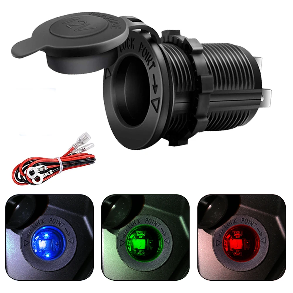 12v Car Cigarette Lighter Socket Waterproof Dustproof Auto Boat ...