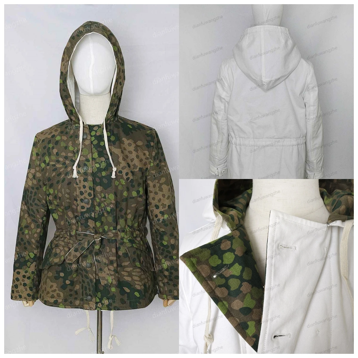 Outdoor DOT44 Pea Camouflage Cotton Jacket Reversible Hunting Cold ...