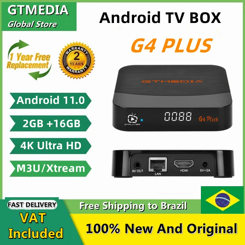 GTMEDIA G4 PLUS Smart TV Box Android 11 Amlogic 905W2 Bluetooth Voice ...