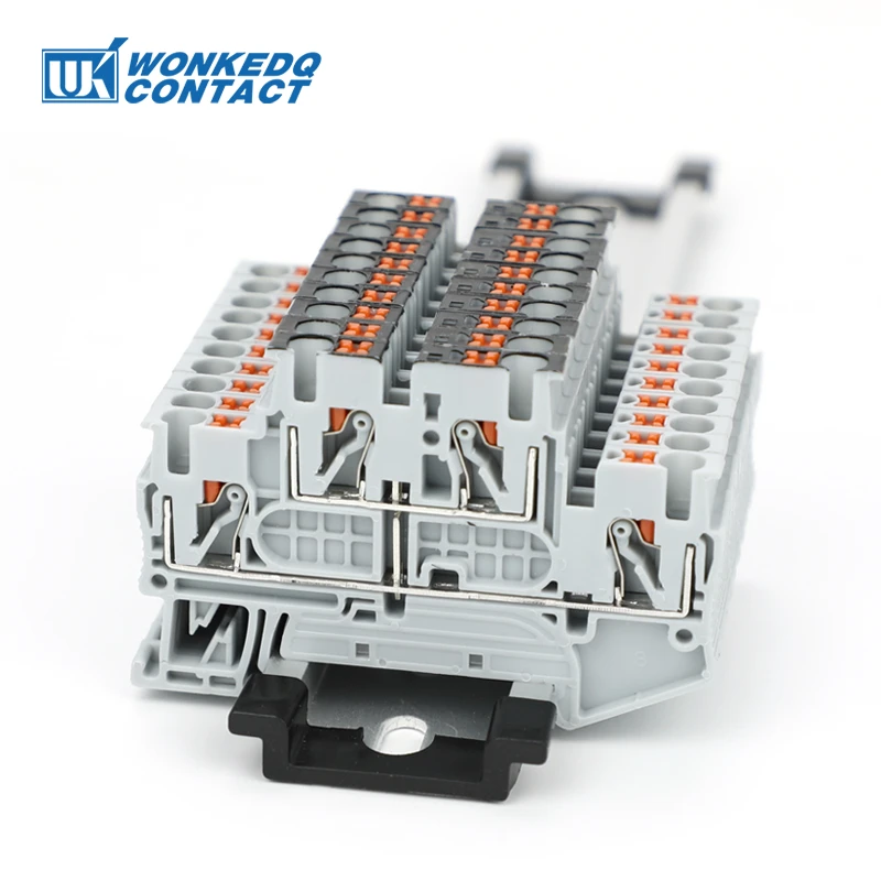 PTTB-2-5-PV-Double-Level-Terminal-Block-Equipotential-Bonder-Din-Rail ...
