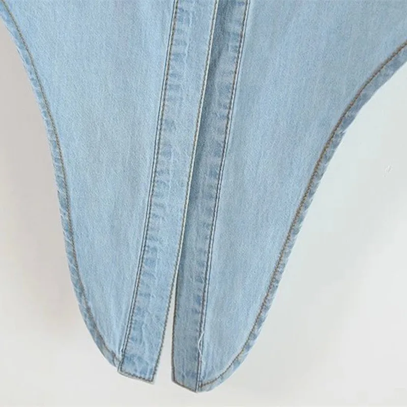 Denim Shirt With Tie String
