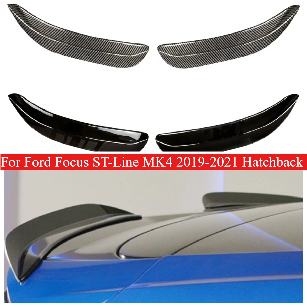 For Ford Focus ST-Line MK4 2019-2021 Hatchback Rear Extension Spoiler ...
