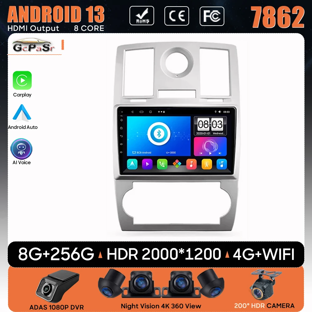 Car-Radio-Android-13-Carplay-For-CHRYSLER-300C-2004-2011-GPS-Navigation ...