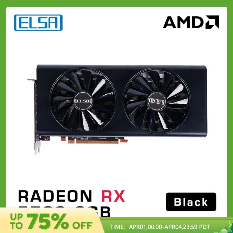 Placa-De-V-deo-ELSA-Preto-AMD-Radeon-RX-5700-8GB-GDDR6-256Bit-Para-PC ...