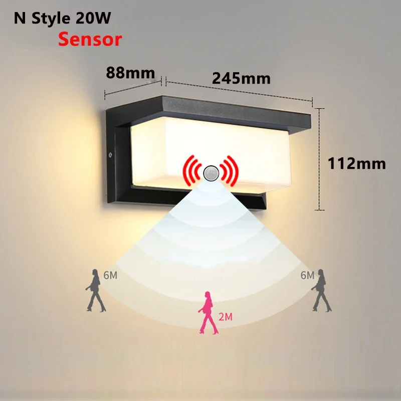 Outdoor-LED-Wall-Light-Motion-Sensor-Voice-Activated-Waterproof-IP65 ...