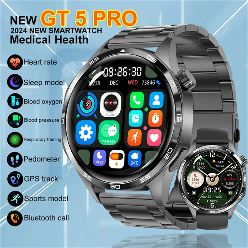 Para-Huawei-Watch-5-Pro-Smartwatch-hombres-pantalla-AMOLED-Bluetooth ...