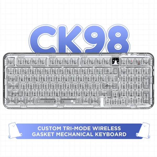 CoolKiller-CK98-Mechanical-Keyboard-Hot-Swap-Bluetooth-2-4G-Wireless-With-OLED-Monitor-RGB-Polar ...