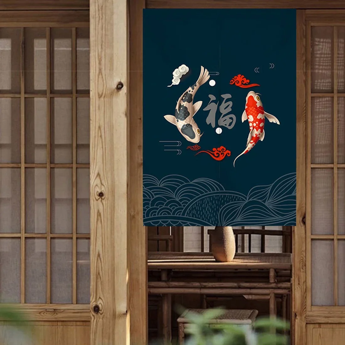 Chinese-Koi-Japanese-Door-Fish-Curtains-Noren-for-Kitchen-Partition ...