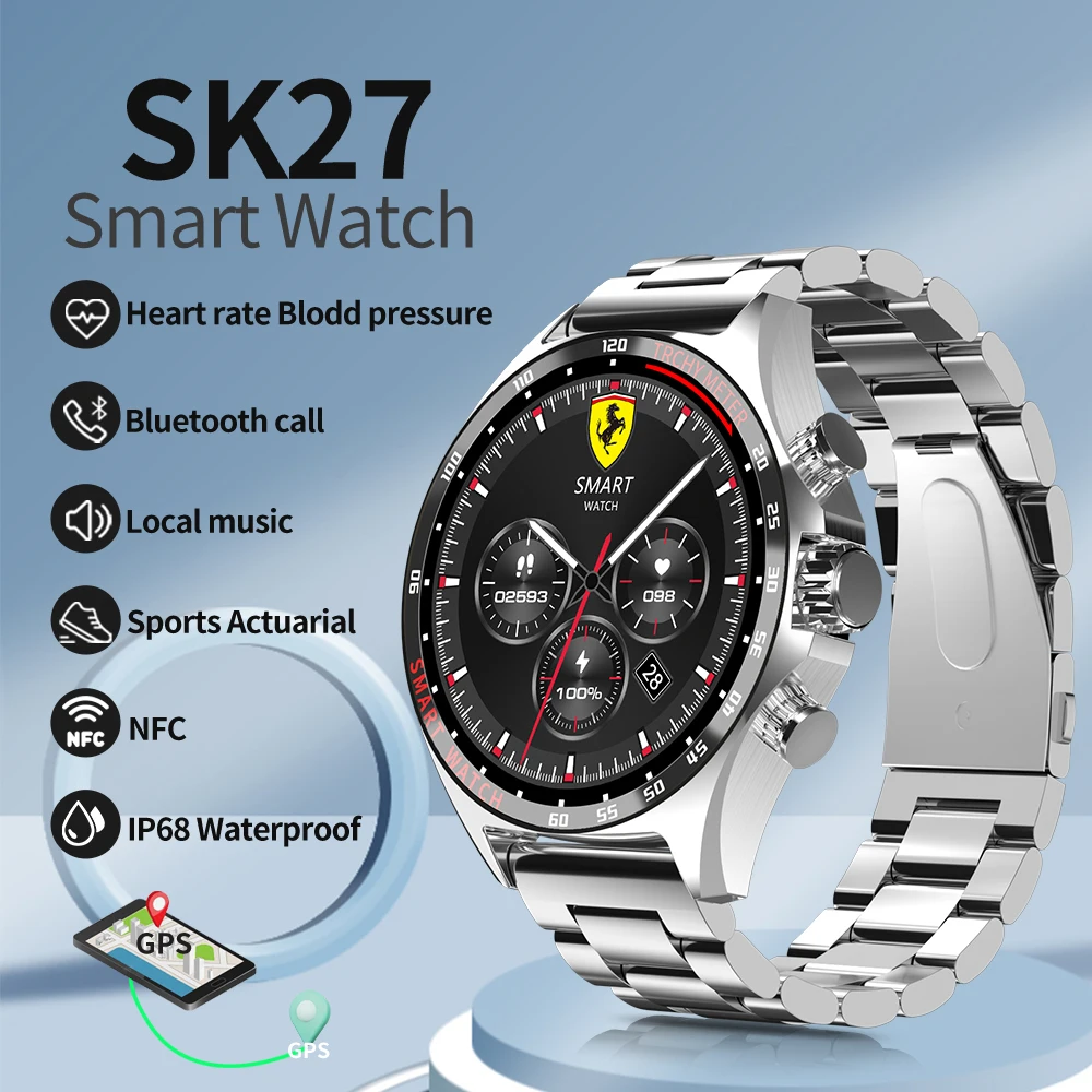 XUESEVEN-SK27-New-Bluetooth-Smart-Watch-1-58inch-GPS-Track-NFC-Heart ...