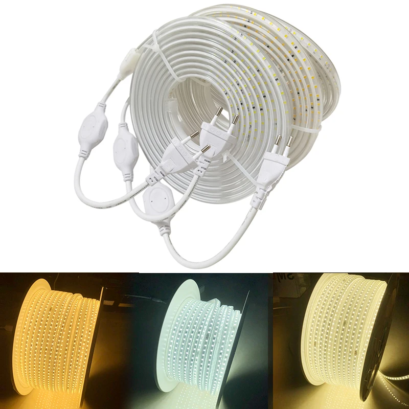 IP68-LED-Strip-Lights-220V-Outdoor-Waterproof-Led-Tape-5M-10M-15M-20M ...