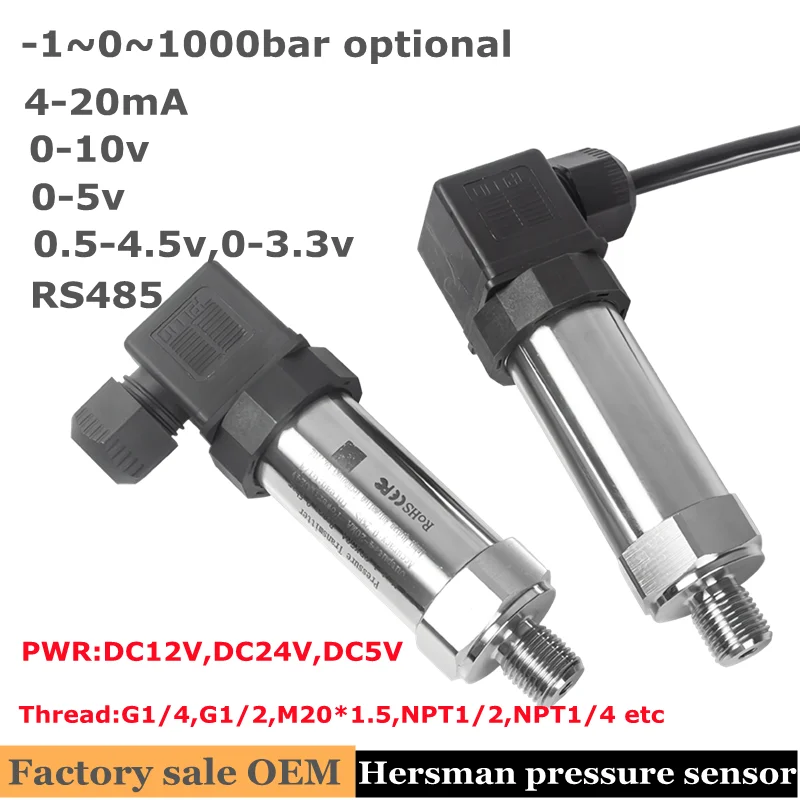 4-20mA-0-5-4-5V-Pressure-Sensor-RS485-10bar-500Kpa-24V-Supply-G1-4 ...