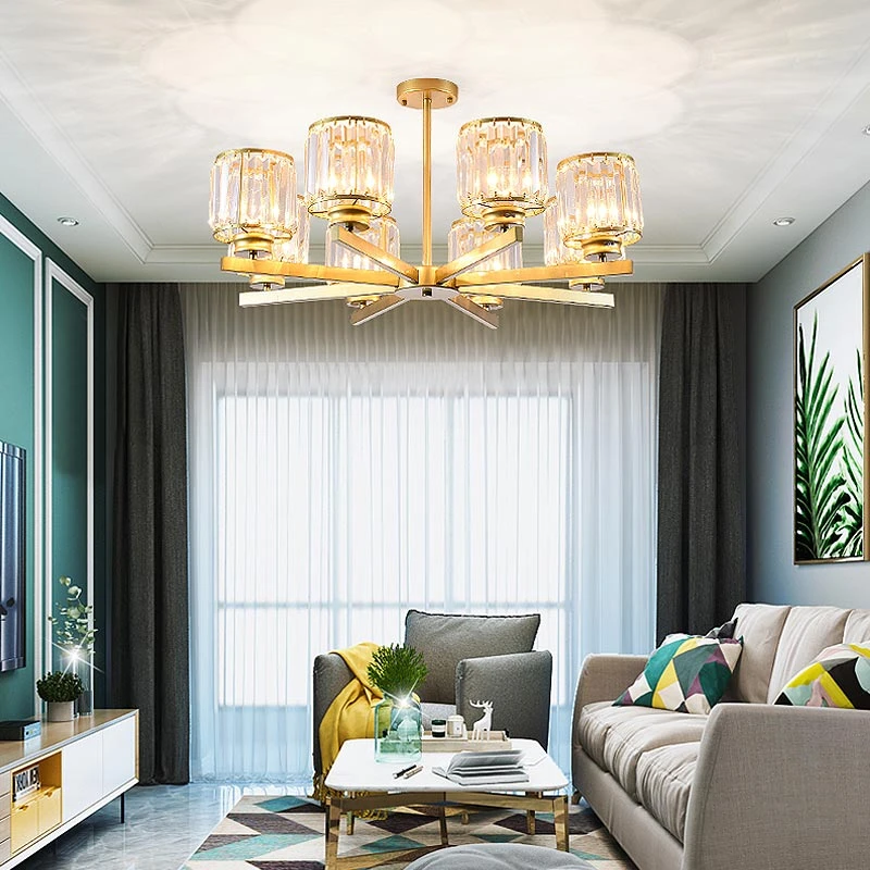 Modern Lustre Crystal Metal Led Chandeliers | Crystal Lustre Living ...