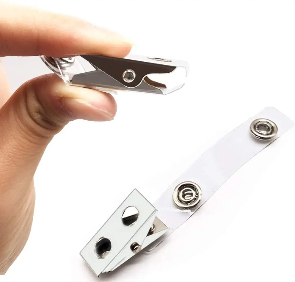 40-Pcs-Metal-Badge-Clips-with-Clear-PVC-Straps-for-ID-Cards-Badge ...