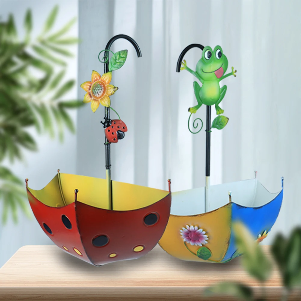 Umbrella-Decorative-Flower-Pots-Iron-Art-Wall-Mounted-Planter-Holder ...