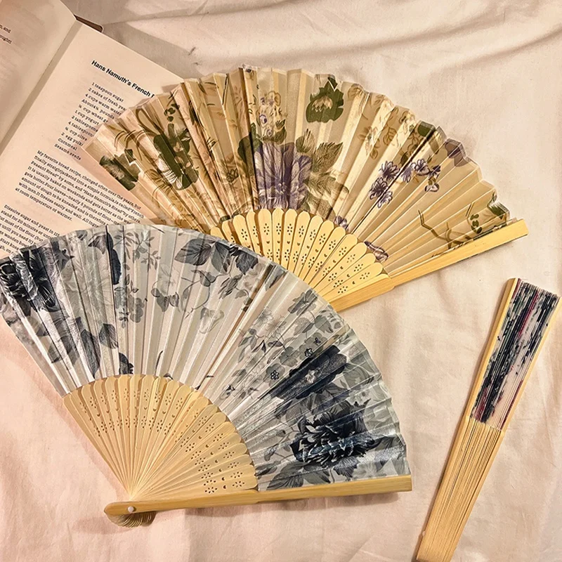 Folding-Hand-Fan-Dance-Hand-Fans-Chinese-Art-Crafts-Gift-Bamboo-Rib-Fan ...