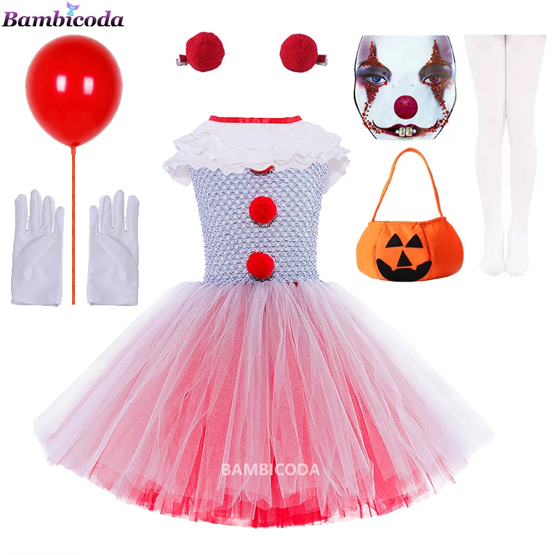 Gray-Clown-Tutu-Dress-for-Girls-Carnival-Girl-Joker-Cosplay-Tulle ...