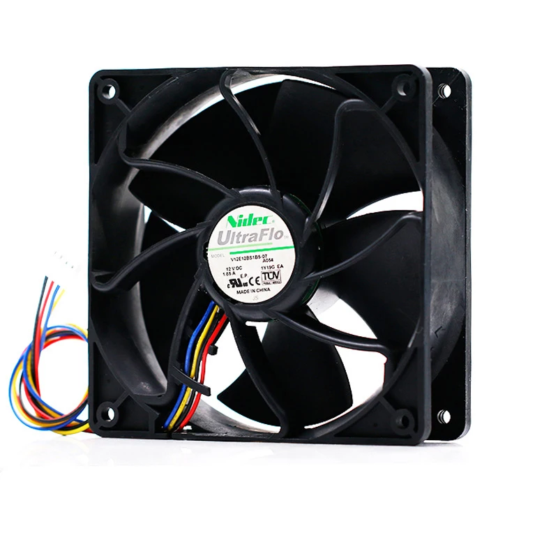 original V12E12BS1B5-07 12cm 12V 1.85A 12038 4-wire PWM temperature ...