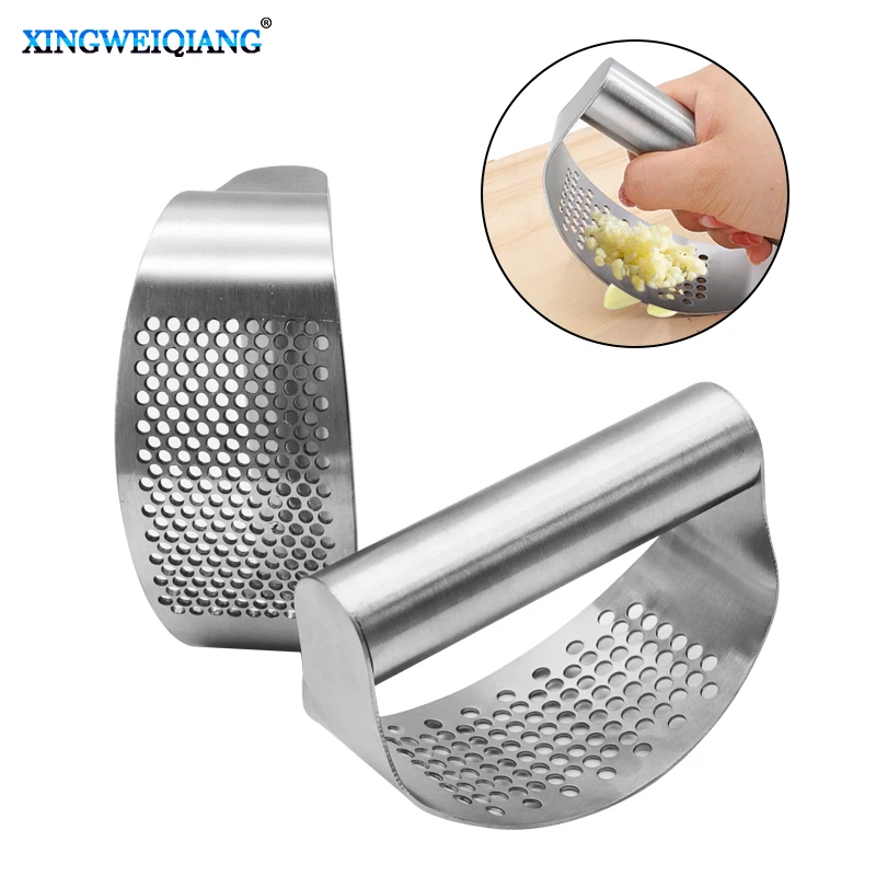 1PC-Manual-Garlic-Press-Curved-Garlic-Grinding-Slicer-Chopper-Stainless ...