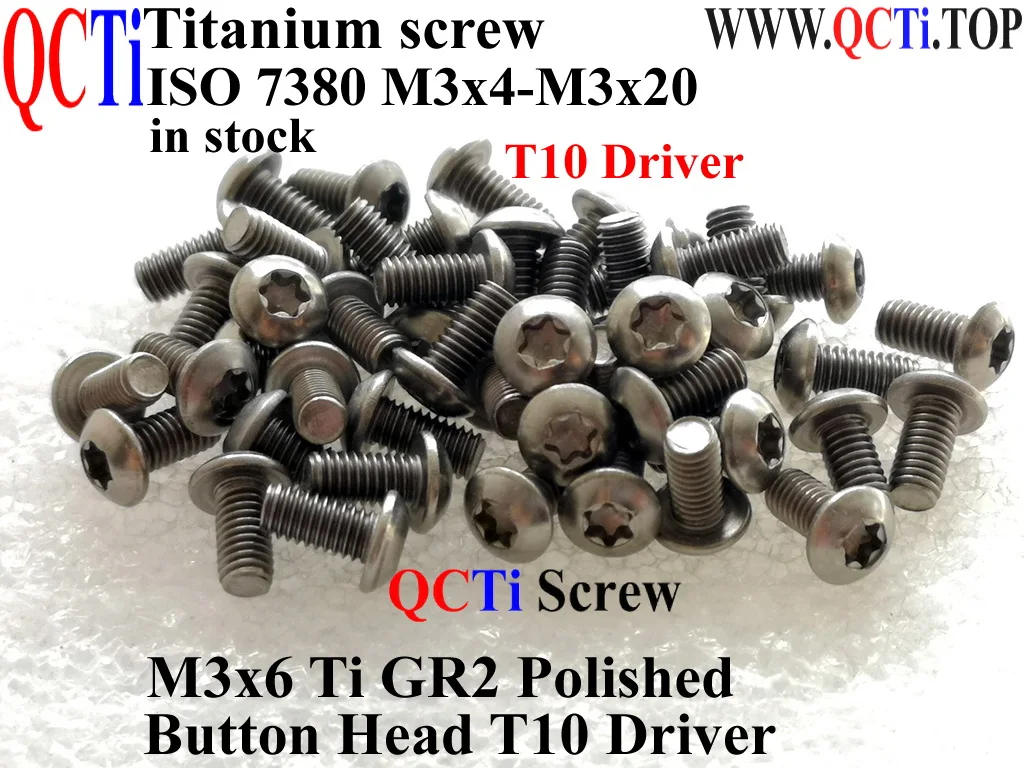 T10 M3 Titanium Screw M3x4 M3x5 N3x6 M3x8 M3x10 M3x12 M3x14 M3x15 M3x16 ...