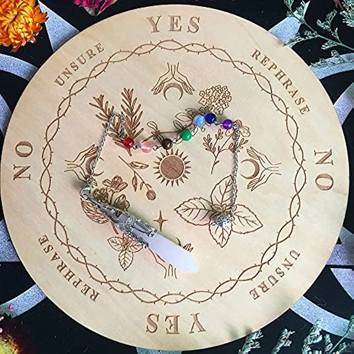 Quartz Crystal Pendulum Board Kit | Divination Board Pendulum ...