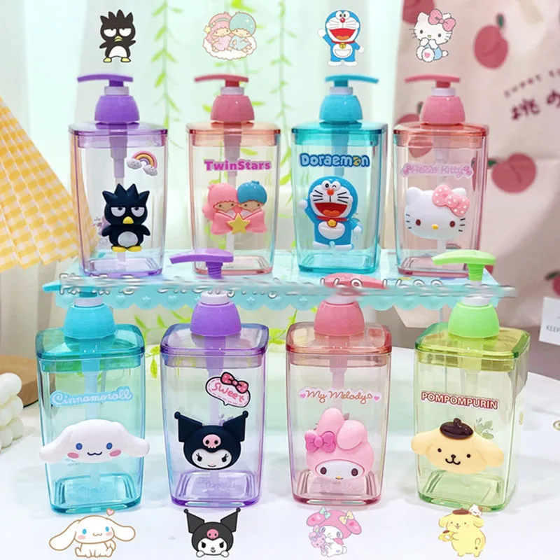 450Ml-Sanrios-Soap-Bottle-Anime-Kuromi-Melody-Outdoor-Portable-Emulsion ...