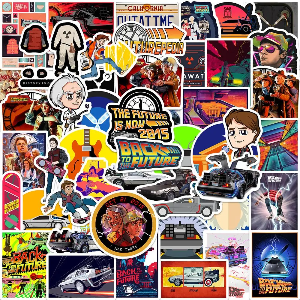50PCS-Classic-Movie-Back-To-The-Future-Sticker-DIY-Phone-Laptop-Fridge ...