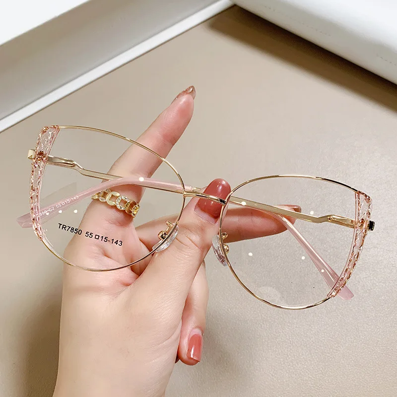 Marco-de-gafas-de-metal-con-marco-redondo-para-mujer-gafas-de-decoraci ...
