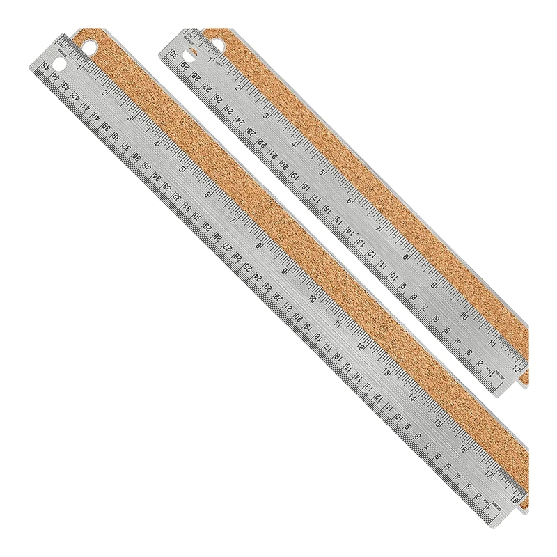 Metal-Ruler-Stainless-Steel-Ruler-With-Cork-Backing-12-18-Inch ...