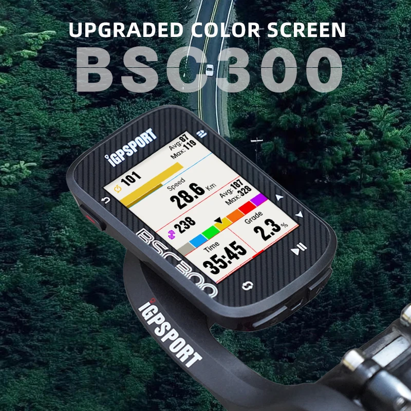 iGPSPORT-BSC300-BSC-300-Bike-GPS-Computer-Cycling-Wireless-Speedmeter-Color-Screen-Map ...
