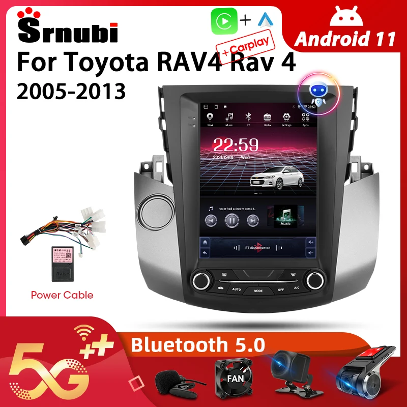 Srnubi Radio de coche Android 11,0 para Toyota RAV4 Rav 4 2005 2013, reproductor Multimedia de ...