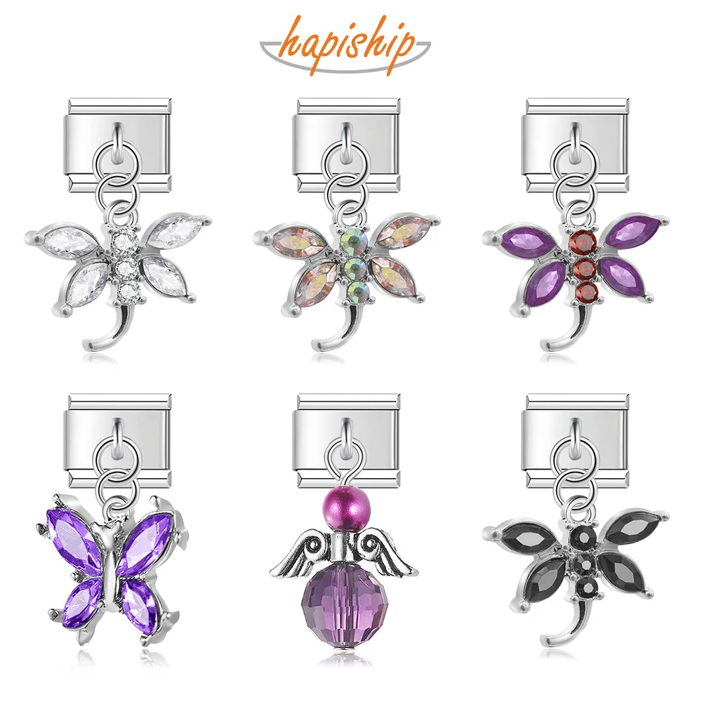 Hapiship-orijinal-Daisy-Dragonfly-kelebek-melek-kanat-Charm-linkler-Fit ...