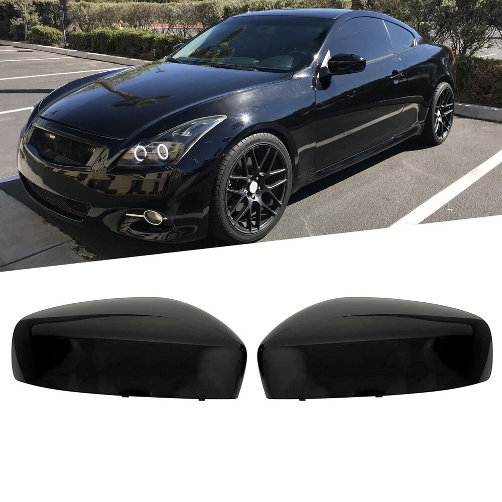 Pair Gloss Black/carbon Fiber Side Mirror Cover Caps For 2008-2013 ...