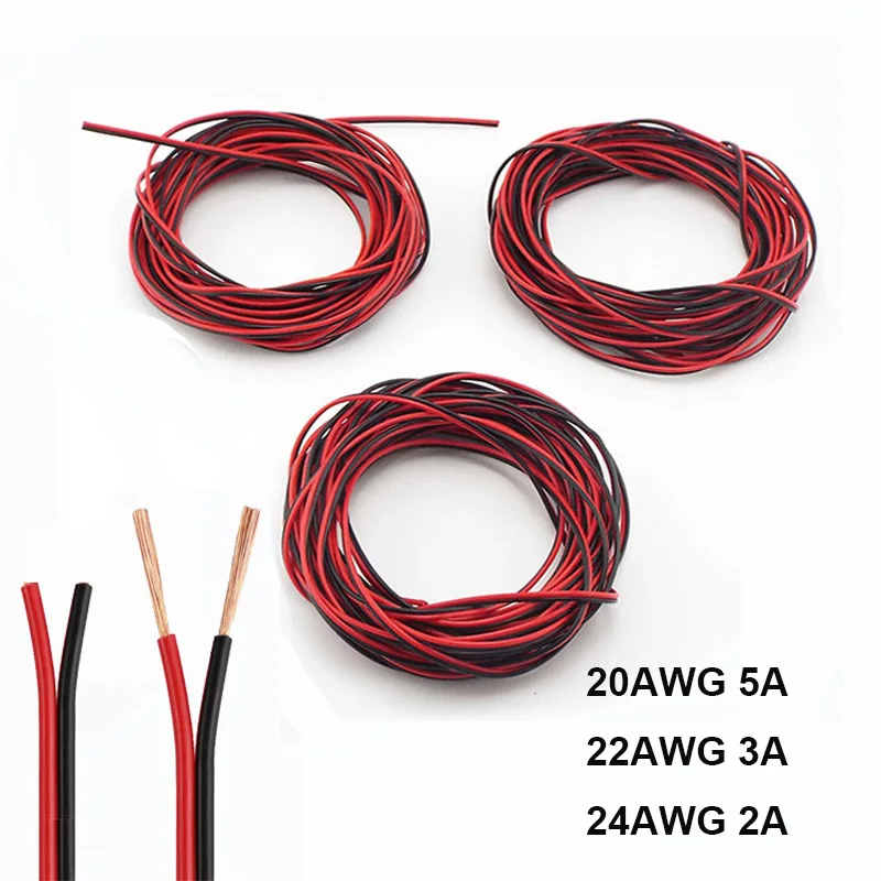 Electrical-Wire-2-Pin-Wires-LED-Strip-Cable-20AWG-22AWG-24AWG-12V ...