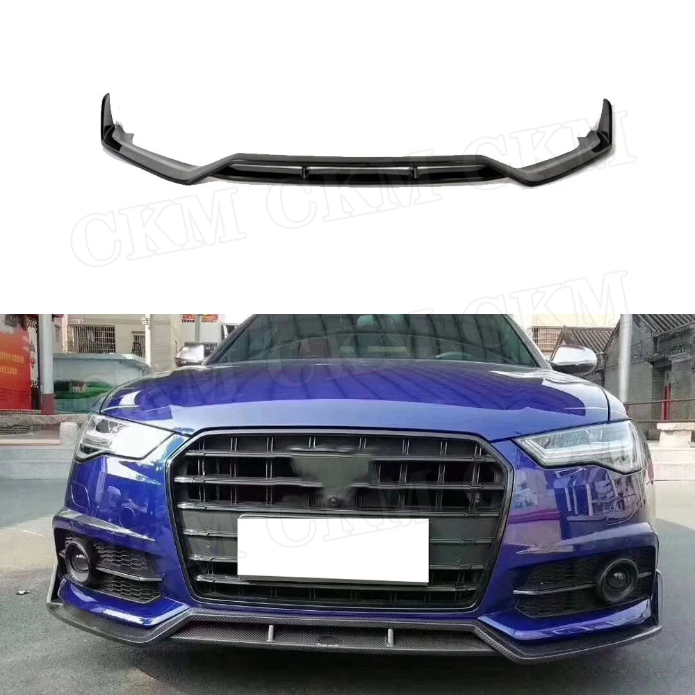 Carbon-Fiber-Front-Lip-Spoiler-K-Style-For-Audi-A6-S6-C7-5-Sline-2016 ...