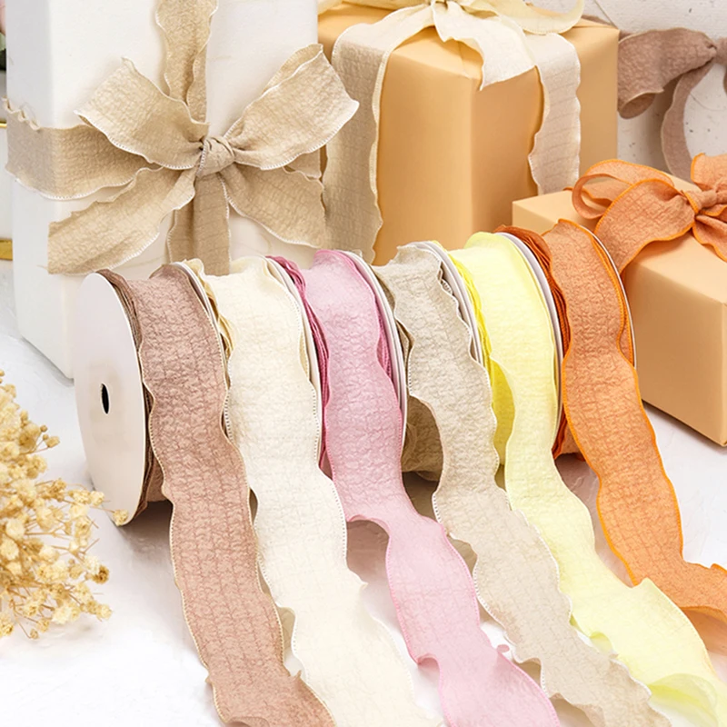 10Yards Plain And Elegant Pleated Ruffled Ribbon Cake Flower Bouquet ...