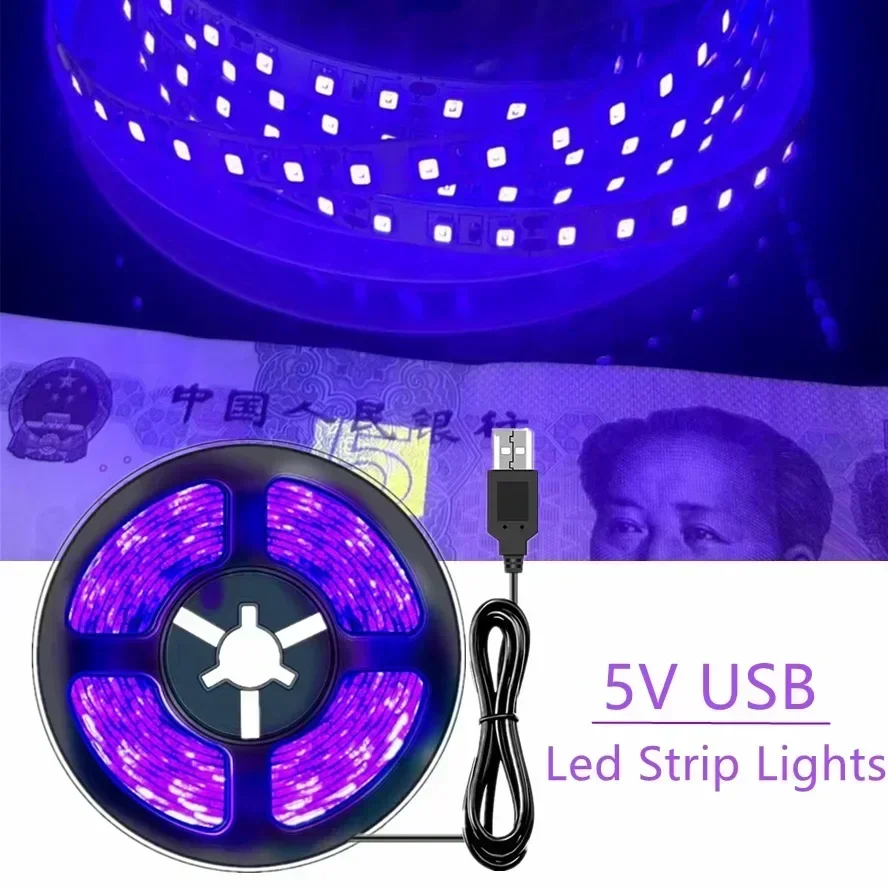 5V-2835-SMD-Flexible-UV-LED-Strip-Light-USB-Purple-Ultraviolet-Light ...