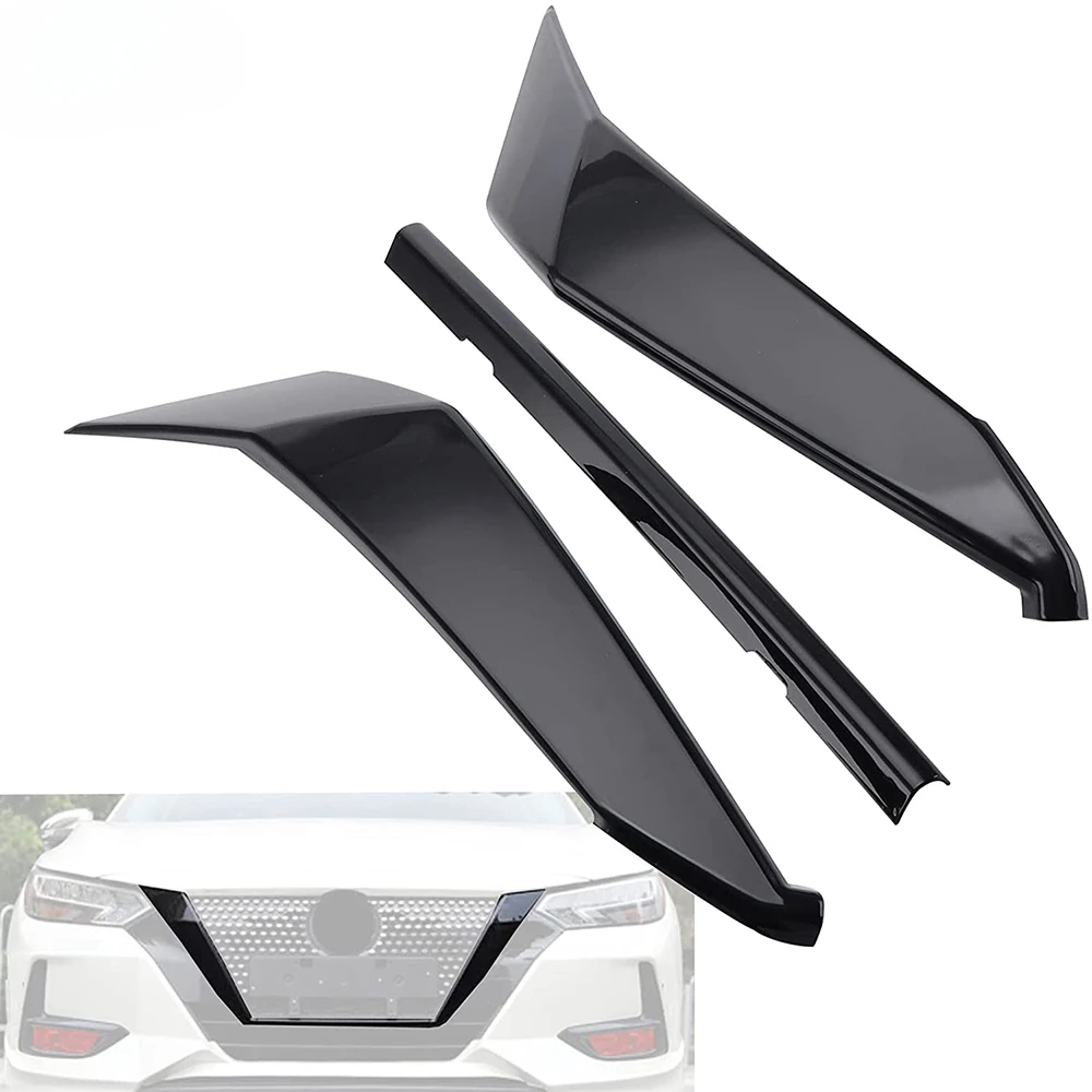 3Pcs Front Grill Frame Cover Trim For Nissan Sentra 2020 2021 U Shape ...