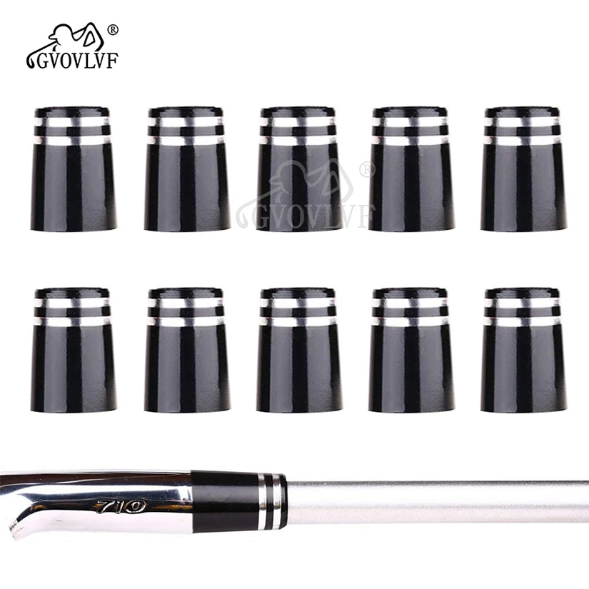 10pcs Golf Ferrule With Double Chrome Ring Black Size 0.335 0.350 0.370 ...