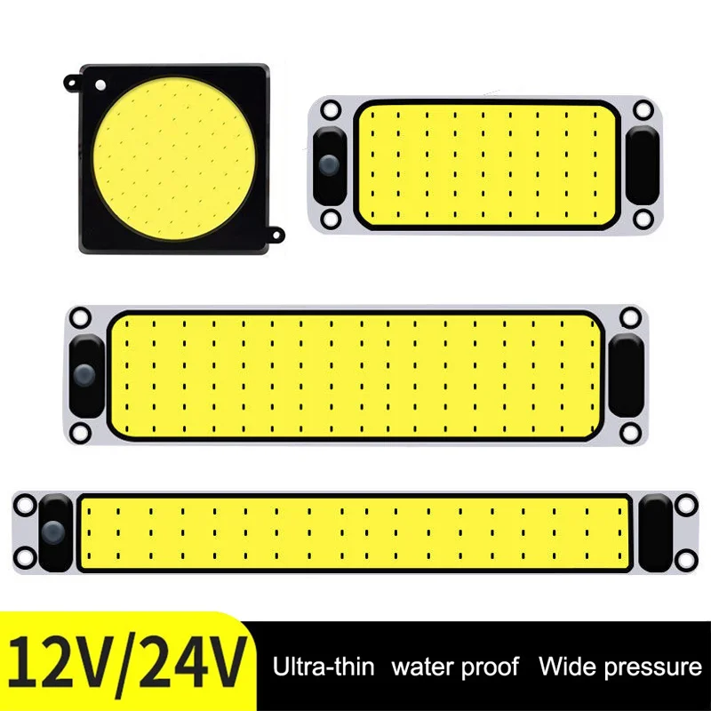 12v-24v Universal Car Interior Readling Lamp Cob 108smd Led Panel Dome ...