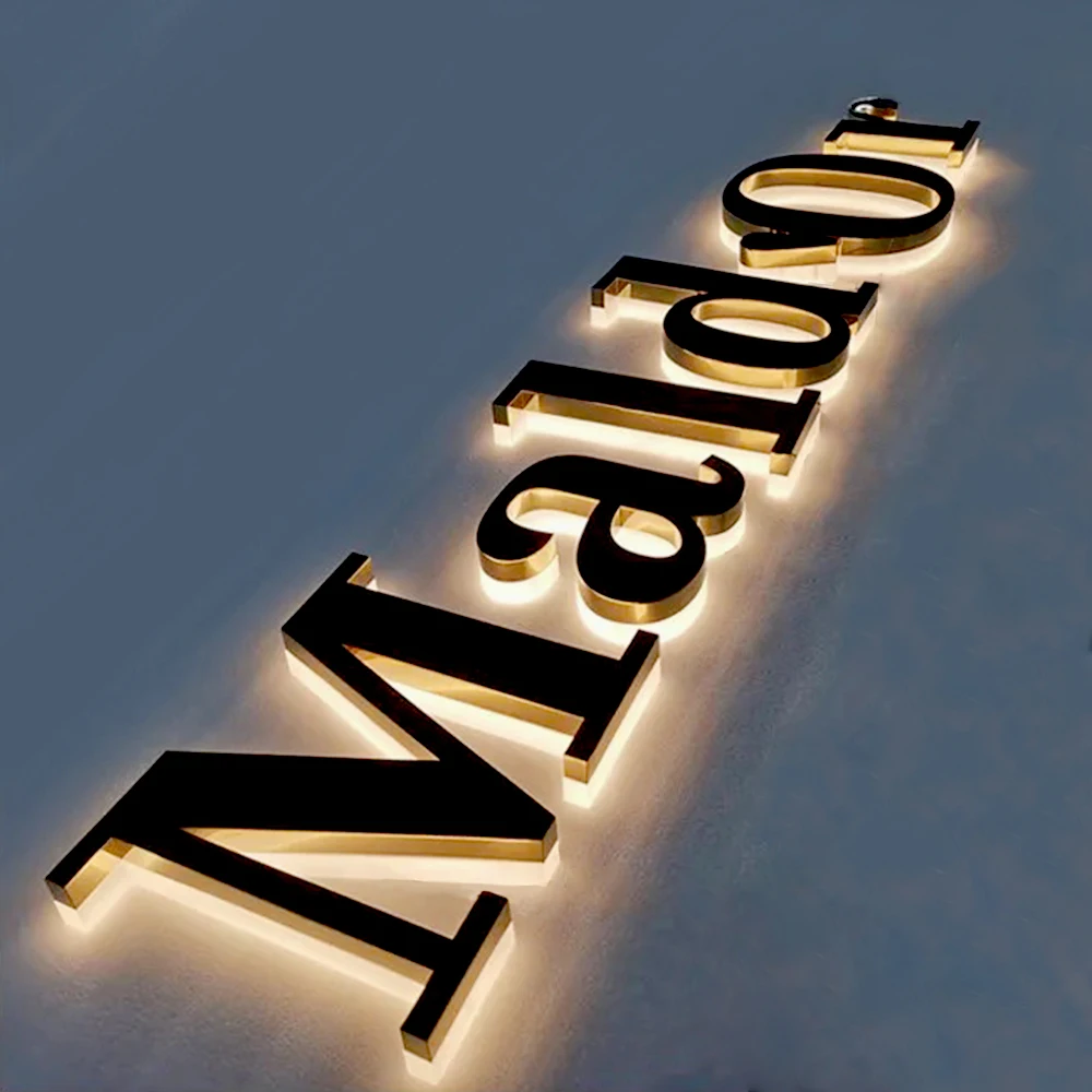 Building Channel Letter Sign With Light Backlit 3D Illuminated Metal ...