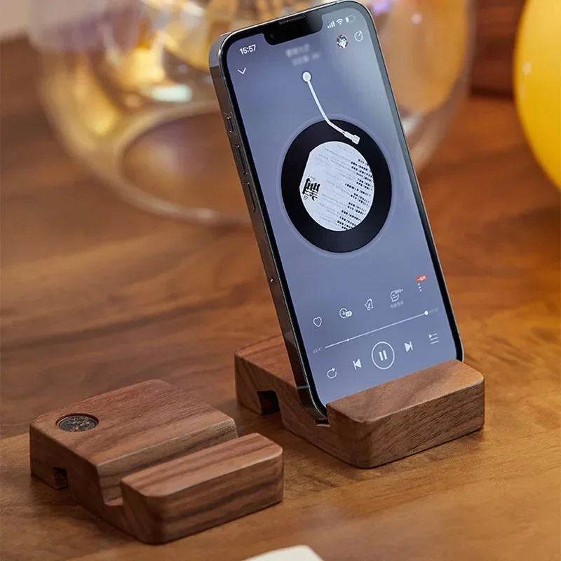 Solid Wood Mobile Phone Holder for Mobile Live Streaming Desktop ...