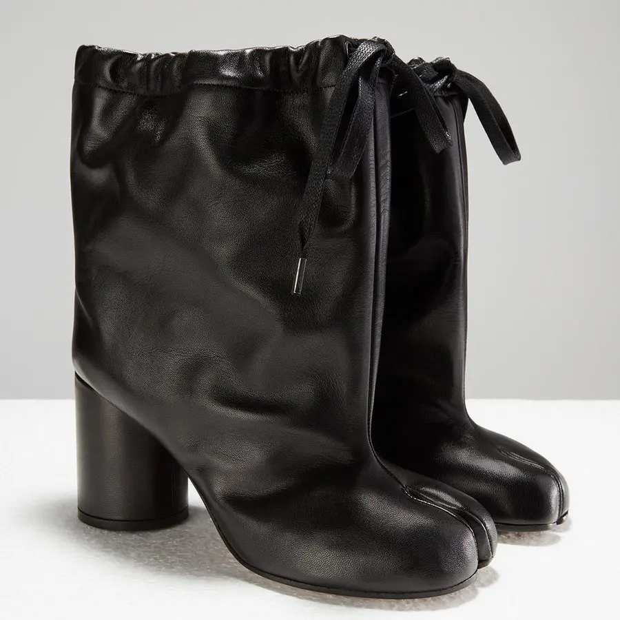 2025-New-Brand-Design-Fashion-Split-Toe-Genuine-Leather-Women-Chunky ...