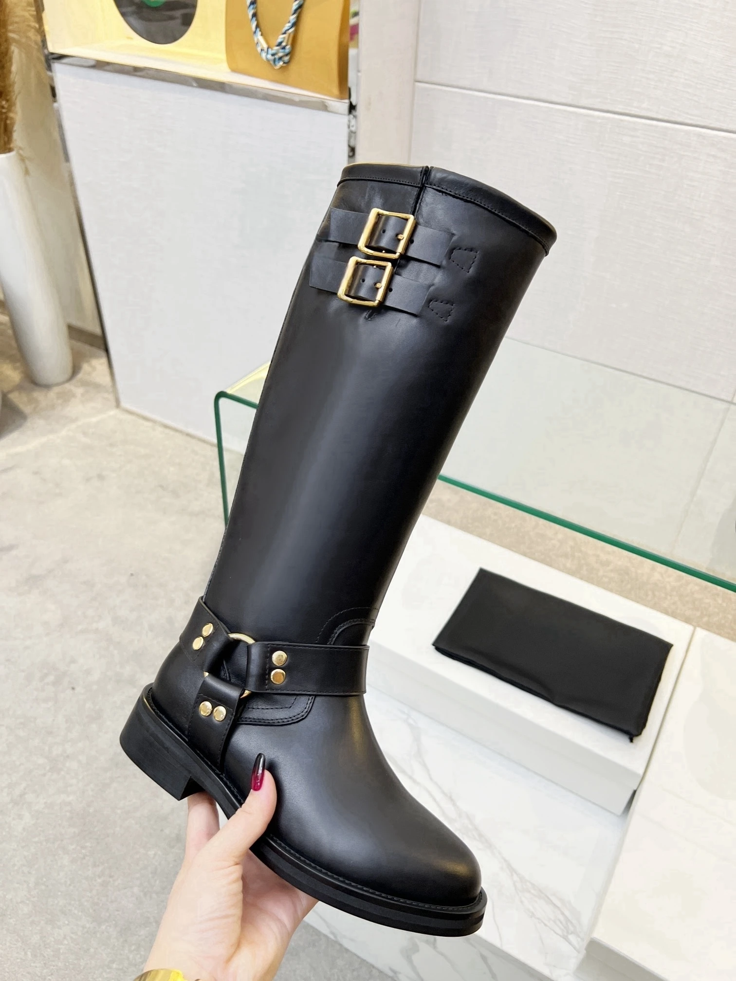 23-years-of-autumn-and-winter-new-women-s-biker-high-barrel-boots-all ...
