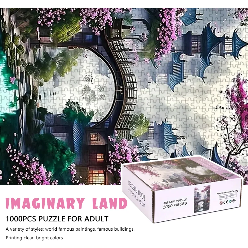 70cm-50cm-1000pcs-Imaginary-Land-Flower-Jigsaw-Puzzle-Adult-Stress ...