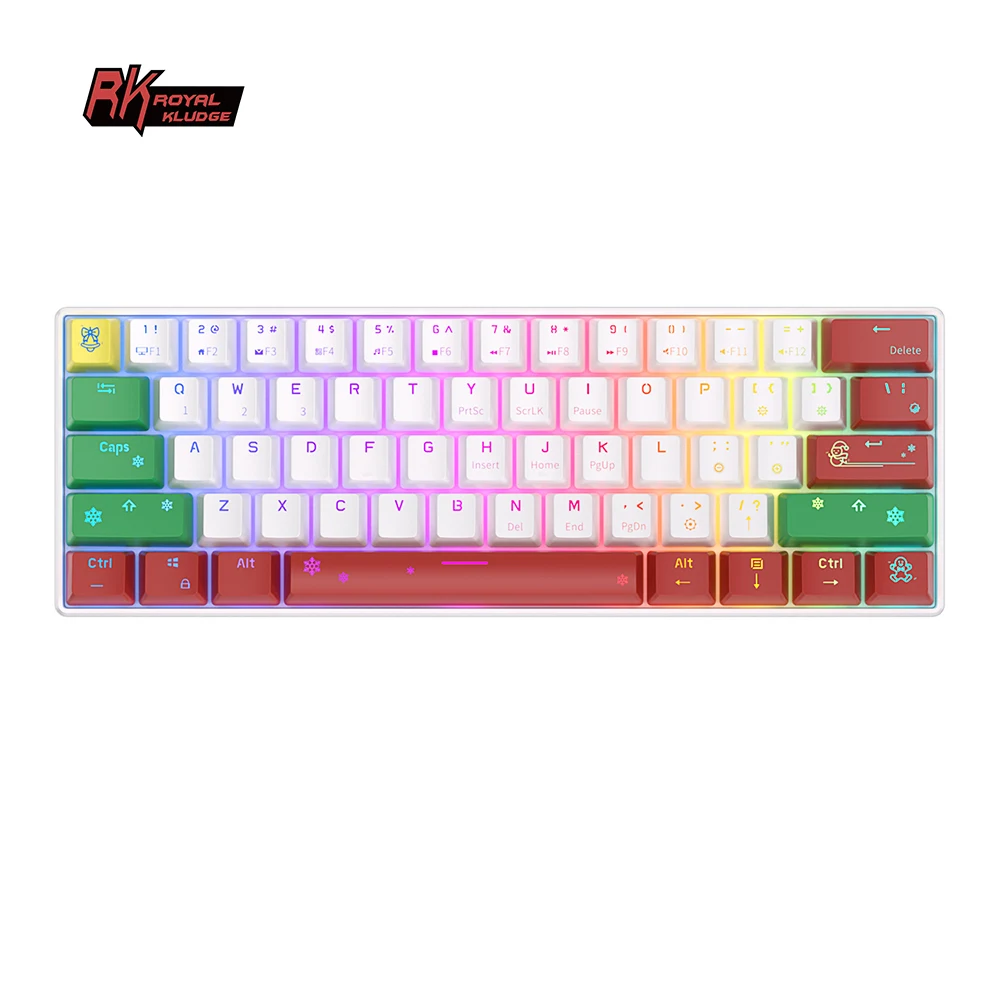 Royal kludge rk61 2.4g teclado mecânico sem fio bluetooth tri modo rgb ...