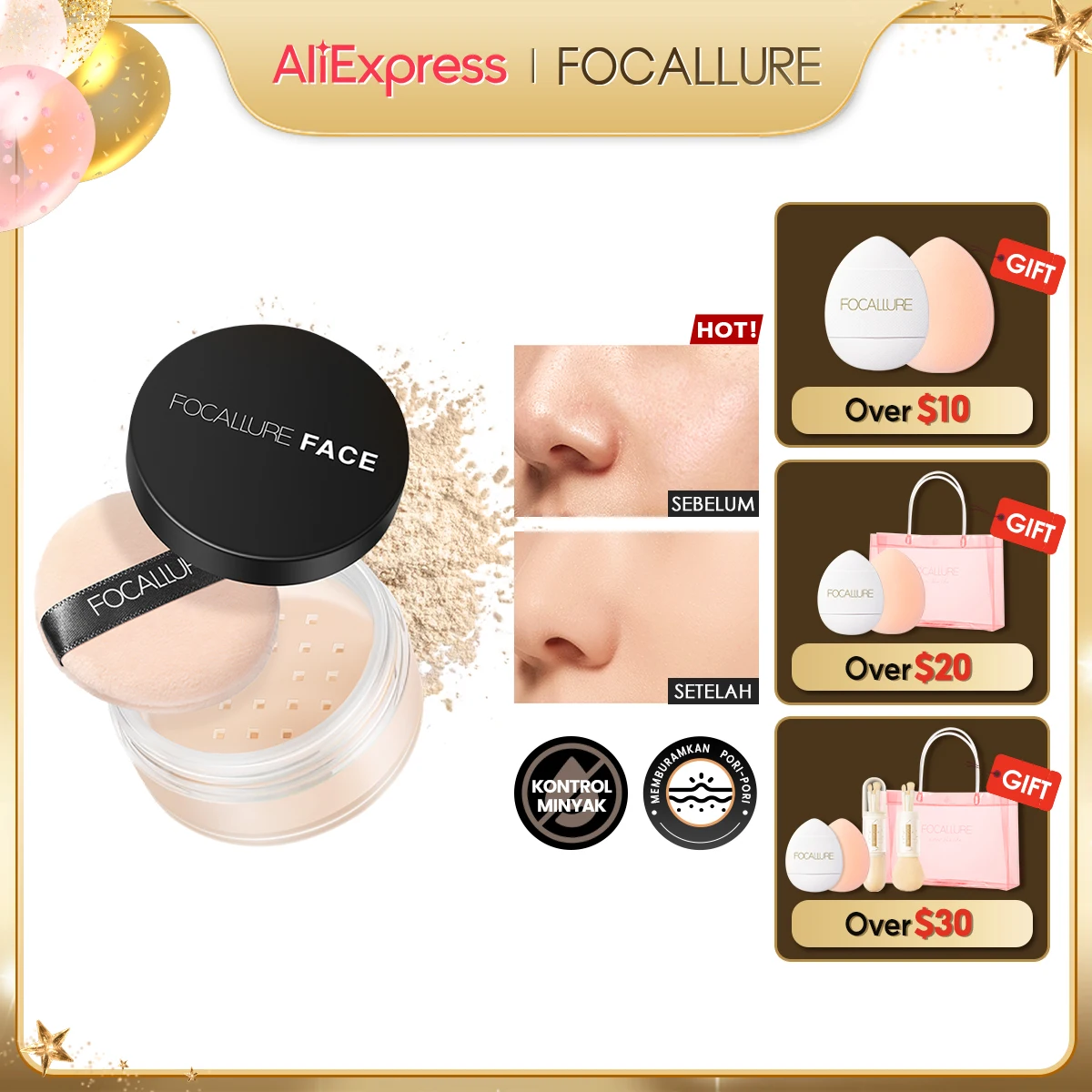 FOCALLURE-9-Colors-Oil-control-Loose-Powder-Waterproof-Long-lasting ...